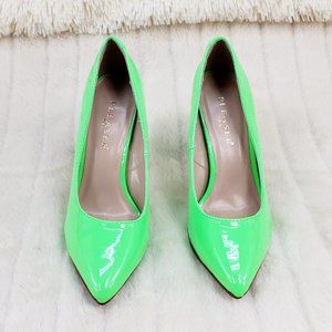 Pleaser | Shoes | Neon Lime Green Uv High Heel Pumps | Poshmark